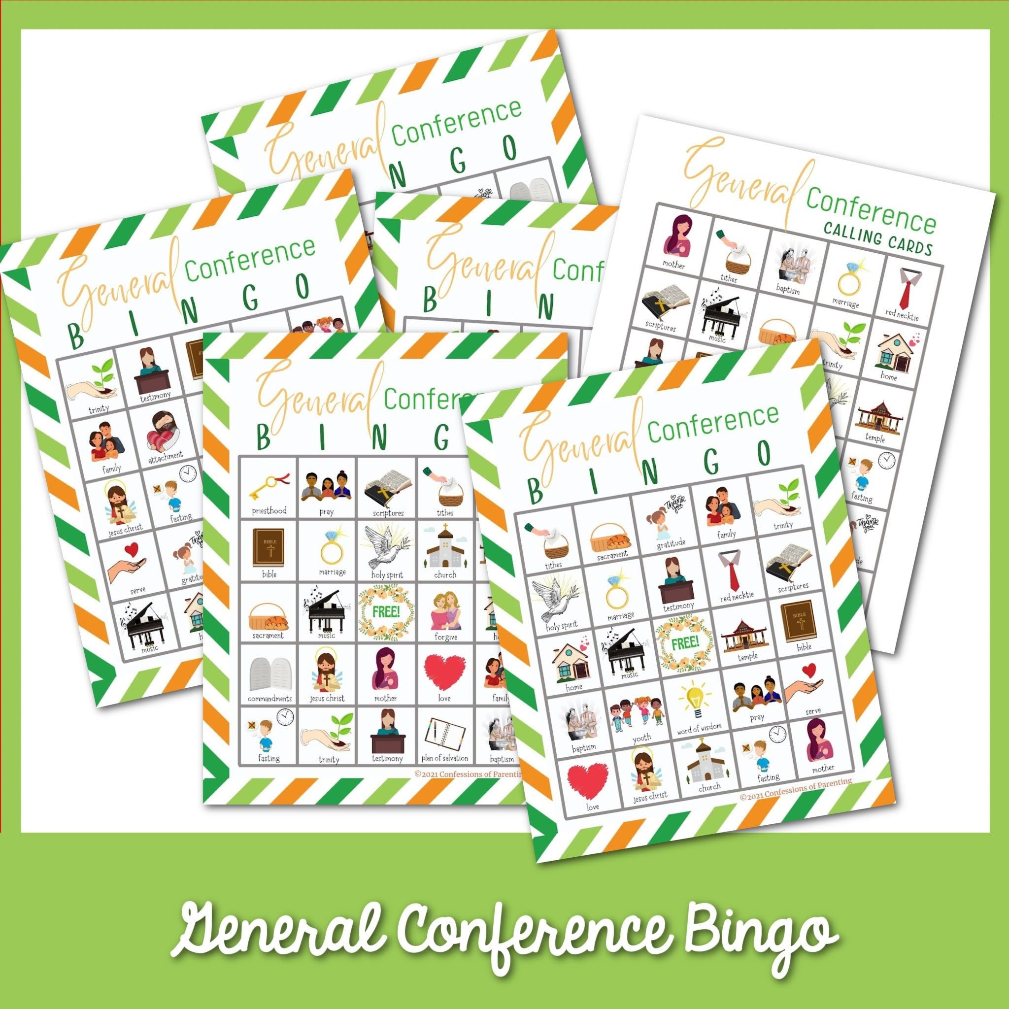General Conference Bingo Bingo for Kids General Conference Themed Bingo ...