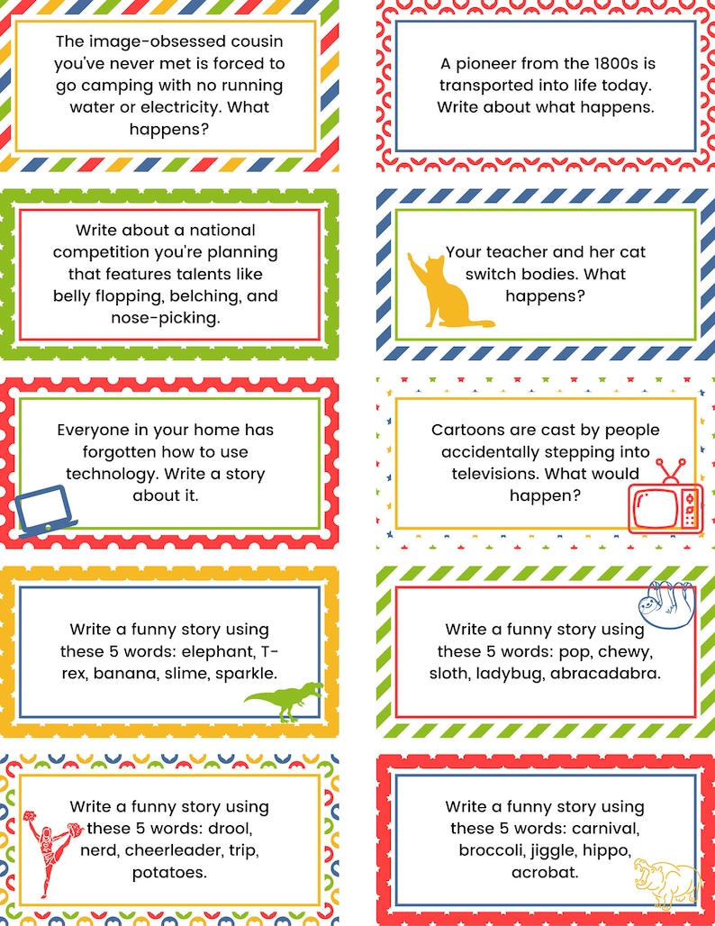 50 Funny Journal Prompts | Silly Writing Prompts | Printable Funny ...