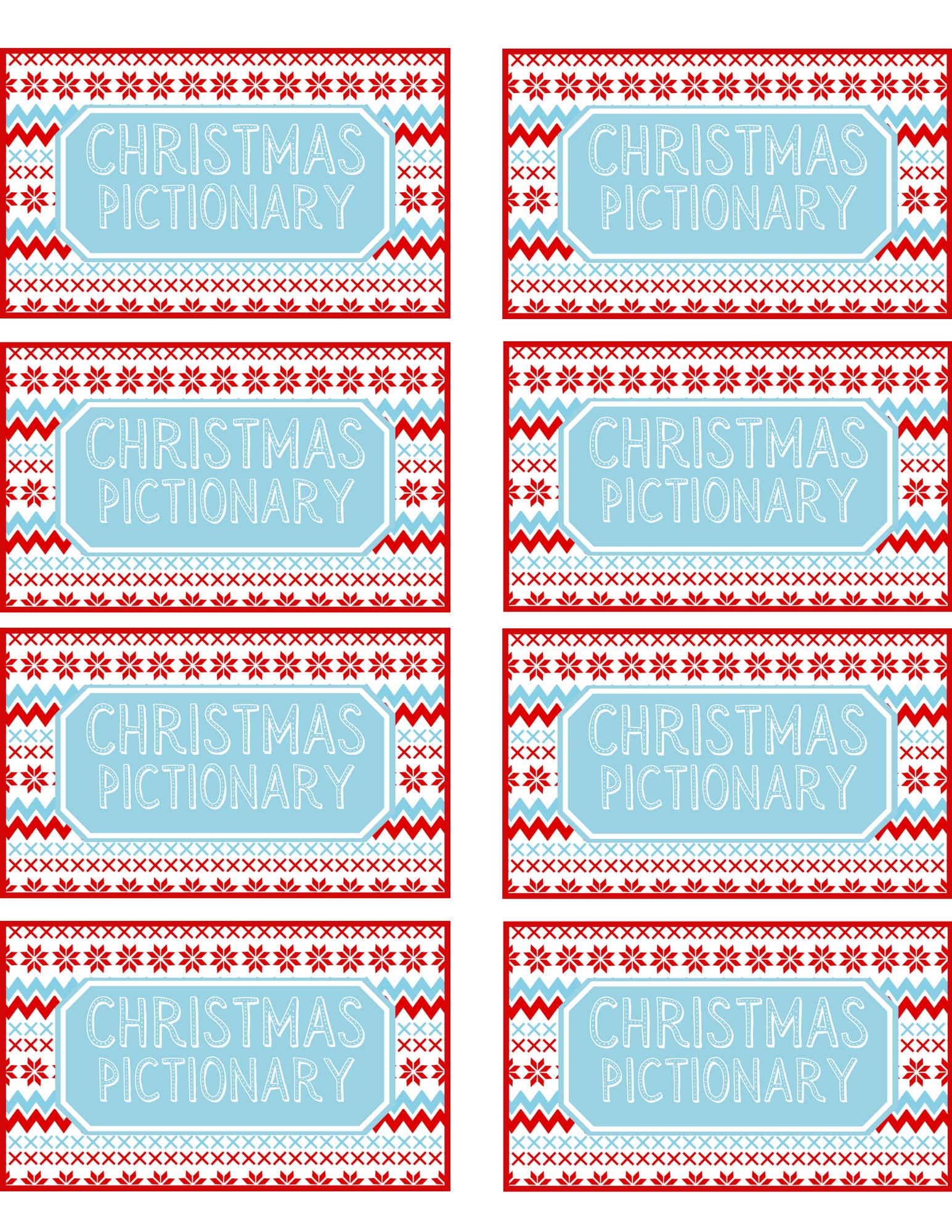50+ Christmas Pictionary| Printable Christmas Pictionary Game ...
