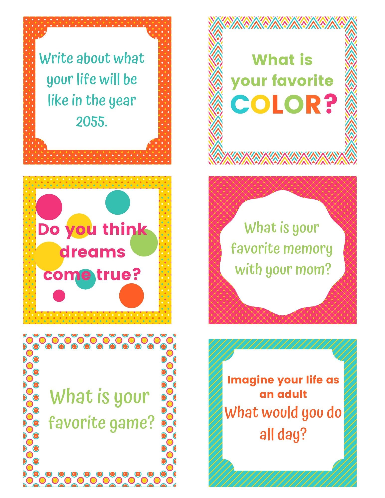 48 Journal Prompts for Kids | Printable Kids Journal Prompts | Fun ...