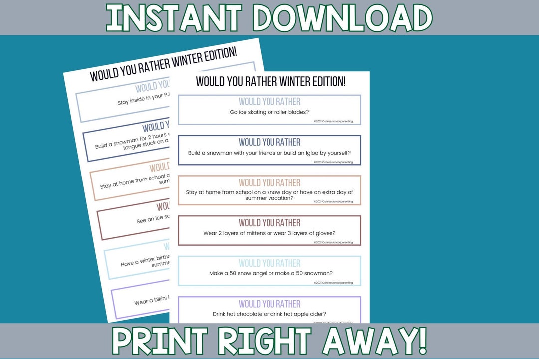 Winter Would You Rather Questions | Would You Rather Winter | Winter ...