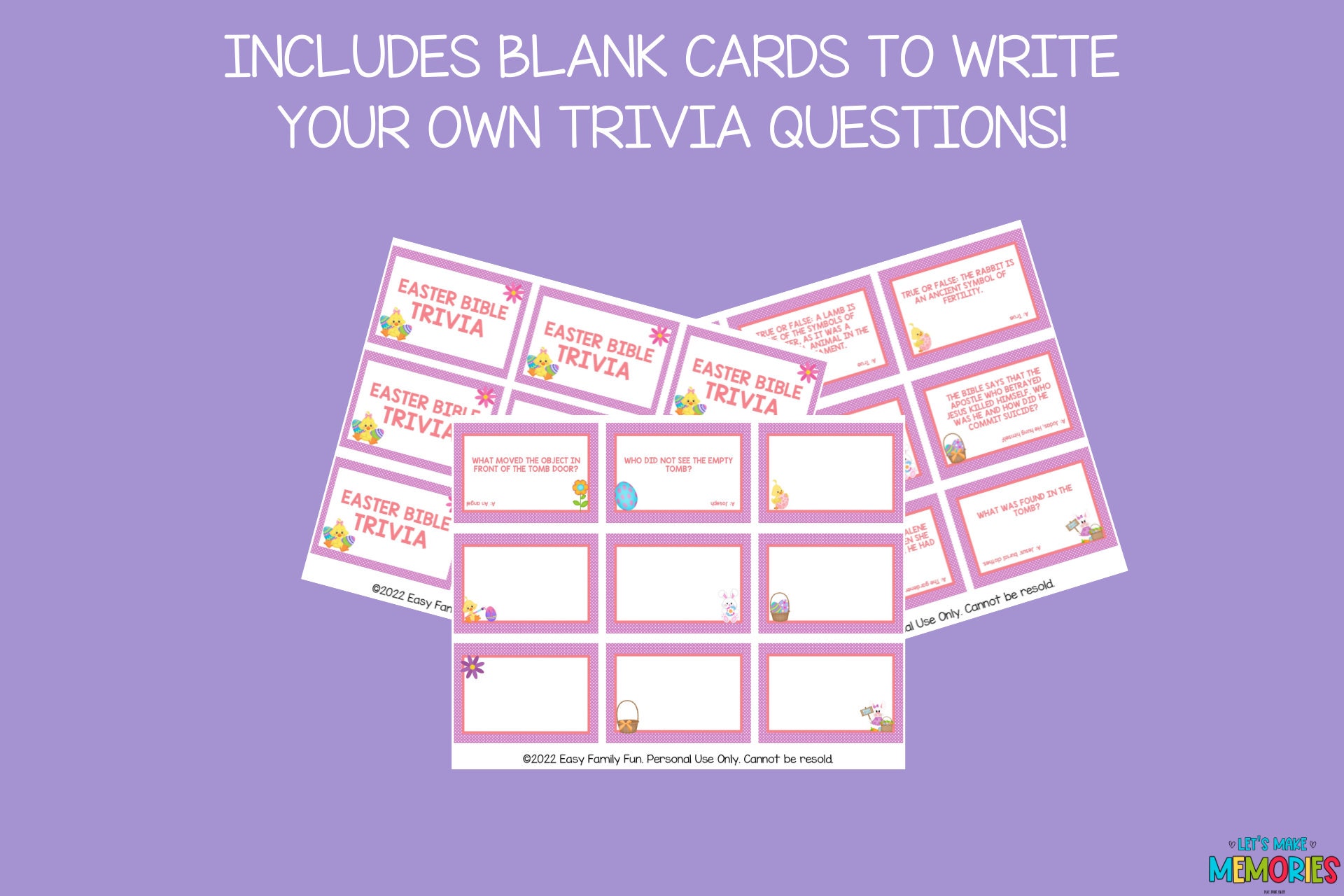 65 Easter Bible Trivia Card | Printable Trivia Questions for Kids ...