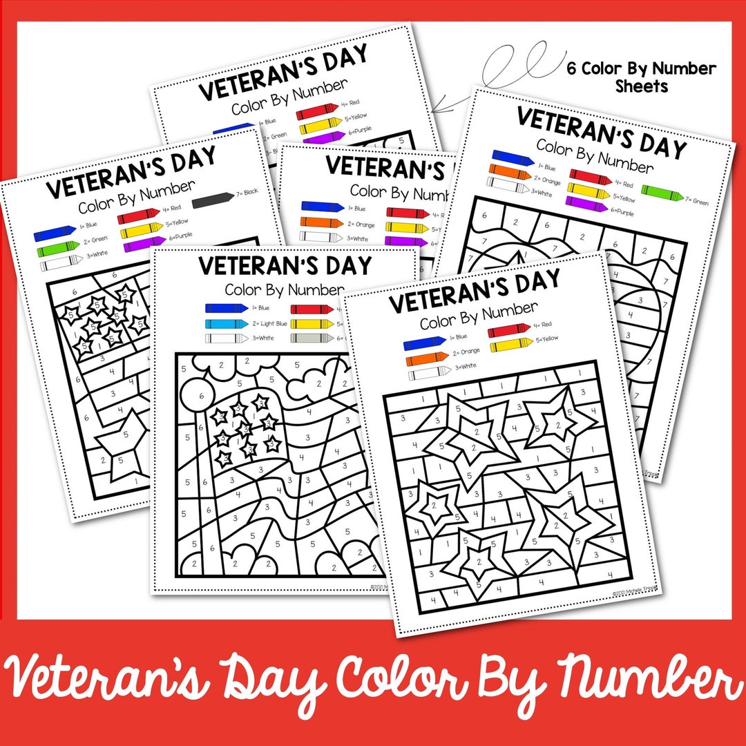 6 Veteran’s Day Color by Number | Printable Veteran’s Day Coloring ...