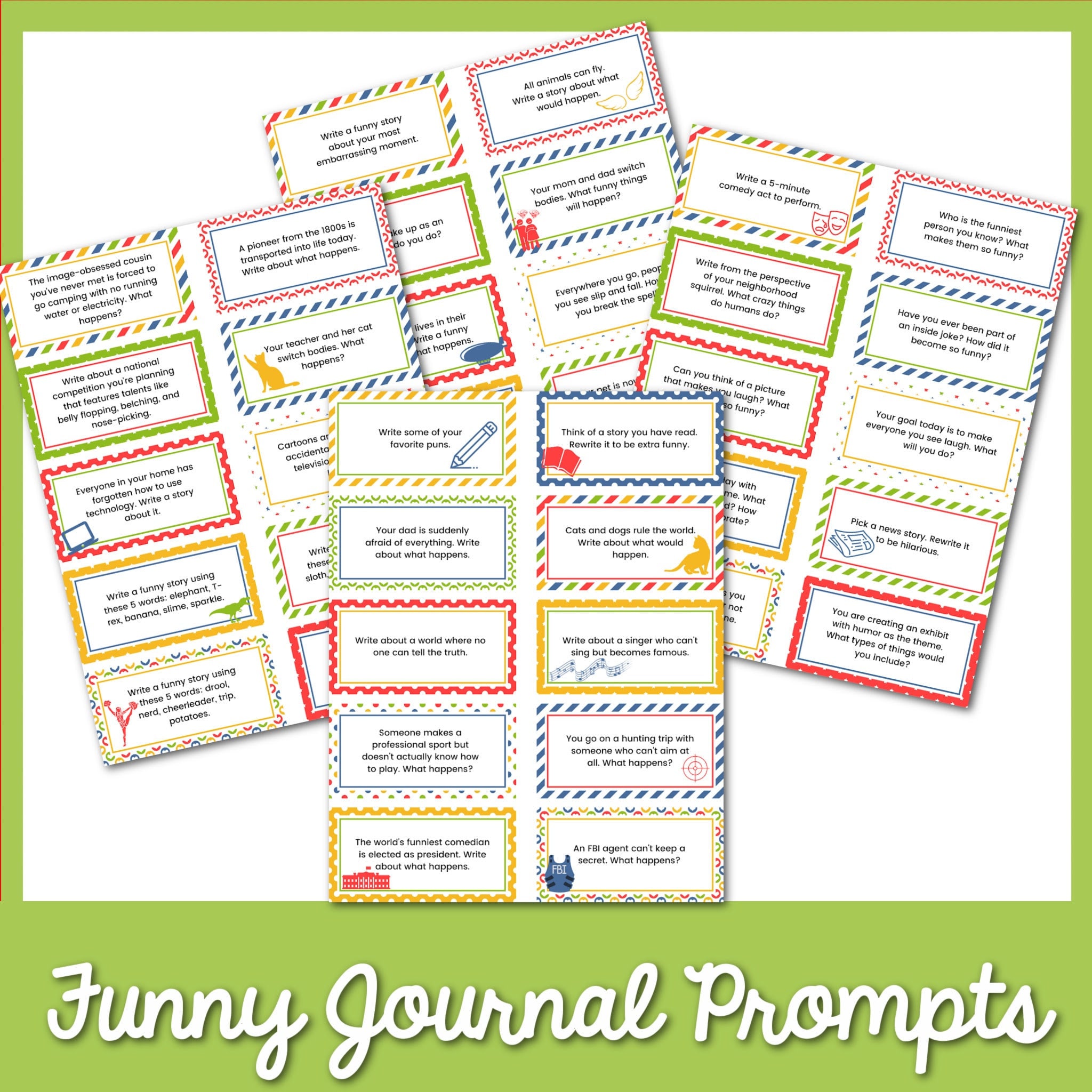 50 Funny Journal Prompts | Silly Writing Prompts | Printable Funny ...