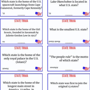 100 State Trivia Questions | Printable U.S. State Trivia | Educational ...