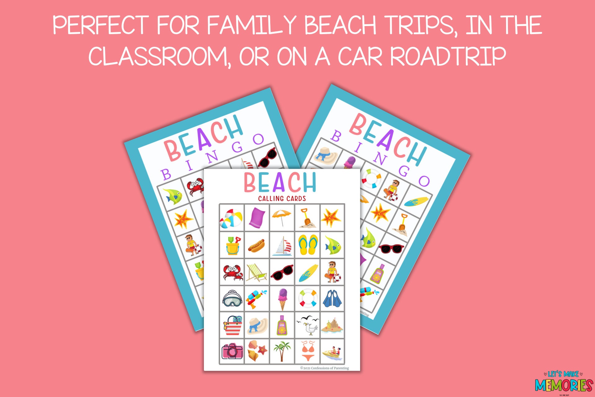 6 Beach Bingo Cards | Beach Themed Bingo | Beach Party Idea | Summer ...