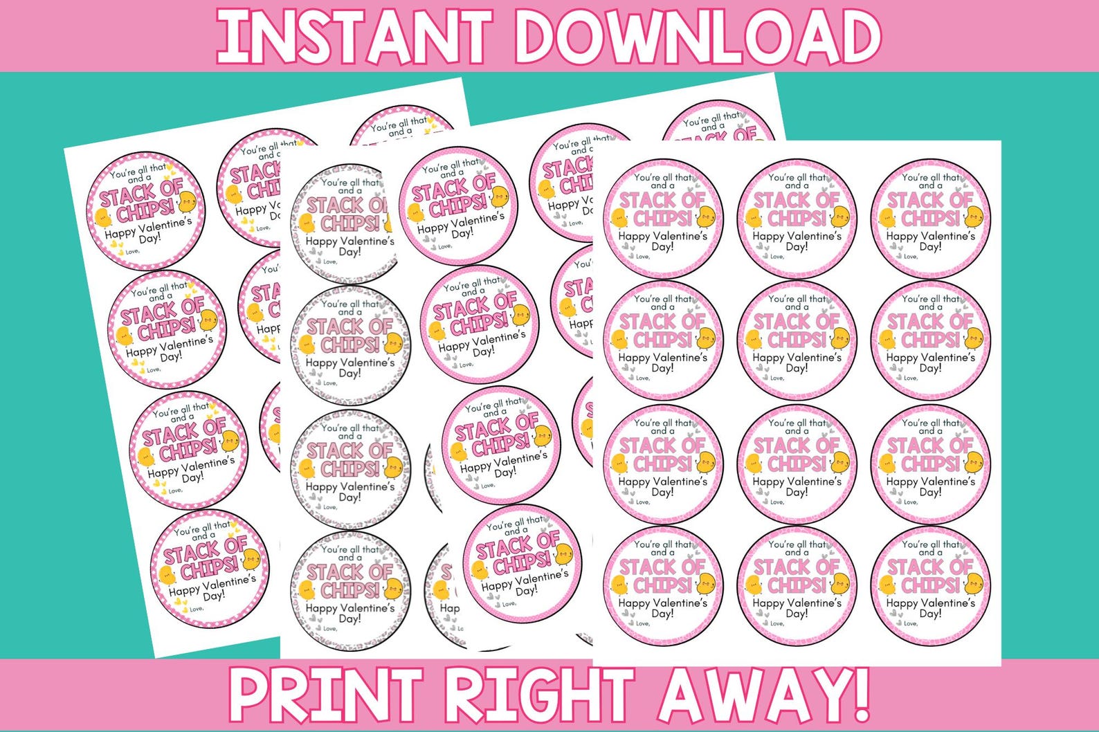 14 Editable "you're All That and a Stack of Chips" Valentine Labels ...