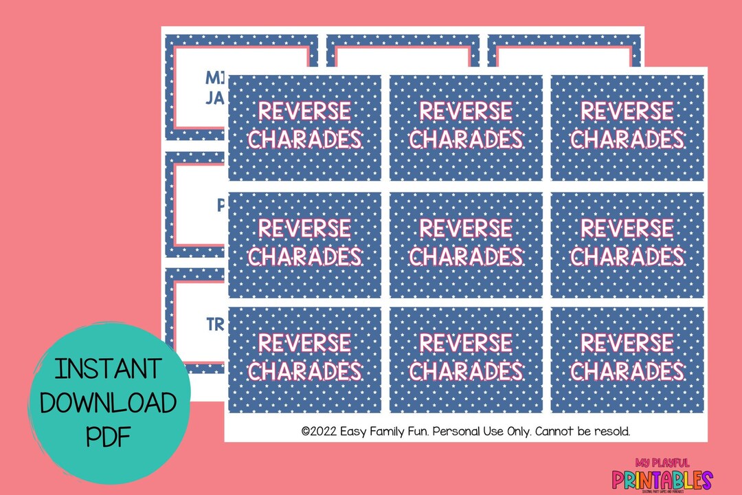 Reverse Charades | Charades Games | Charades for Family | Family Fun ...