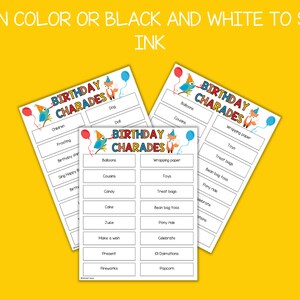 90+ Birthday Charades| Birthday Games for Kids| Birthday Activities ...