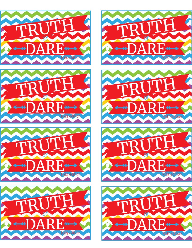 200 Truth or Dare Cards for Kids | Printable Truth or Dare Cards | Kids ...