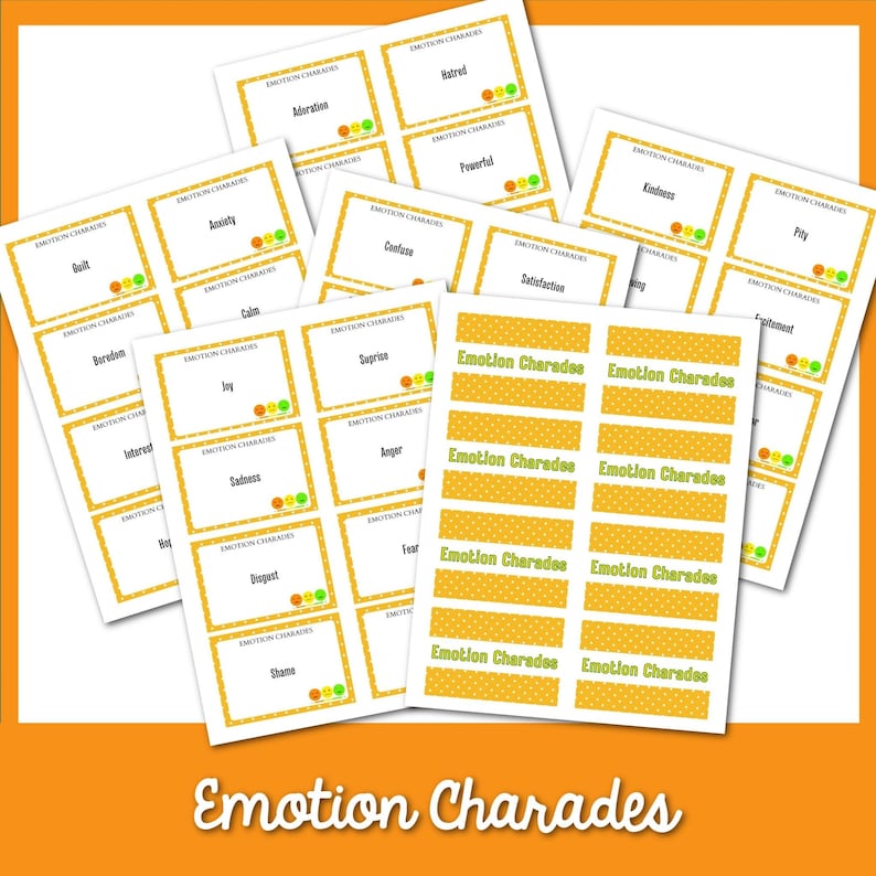 48 Emotion Charades | Feelings Charades | Feelings Charades | Classroom ...
