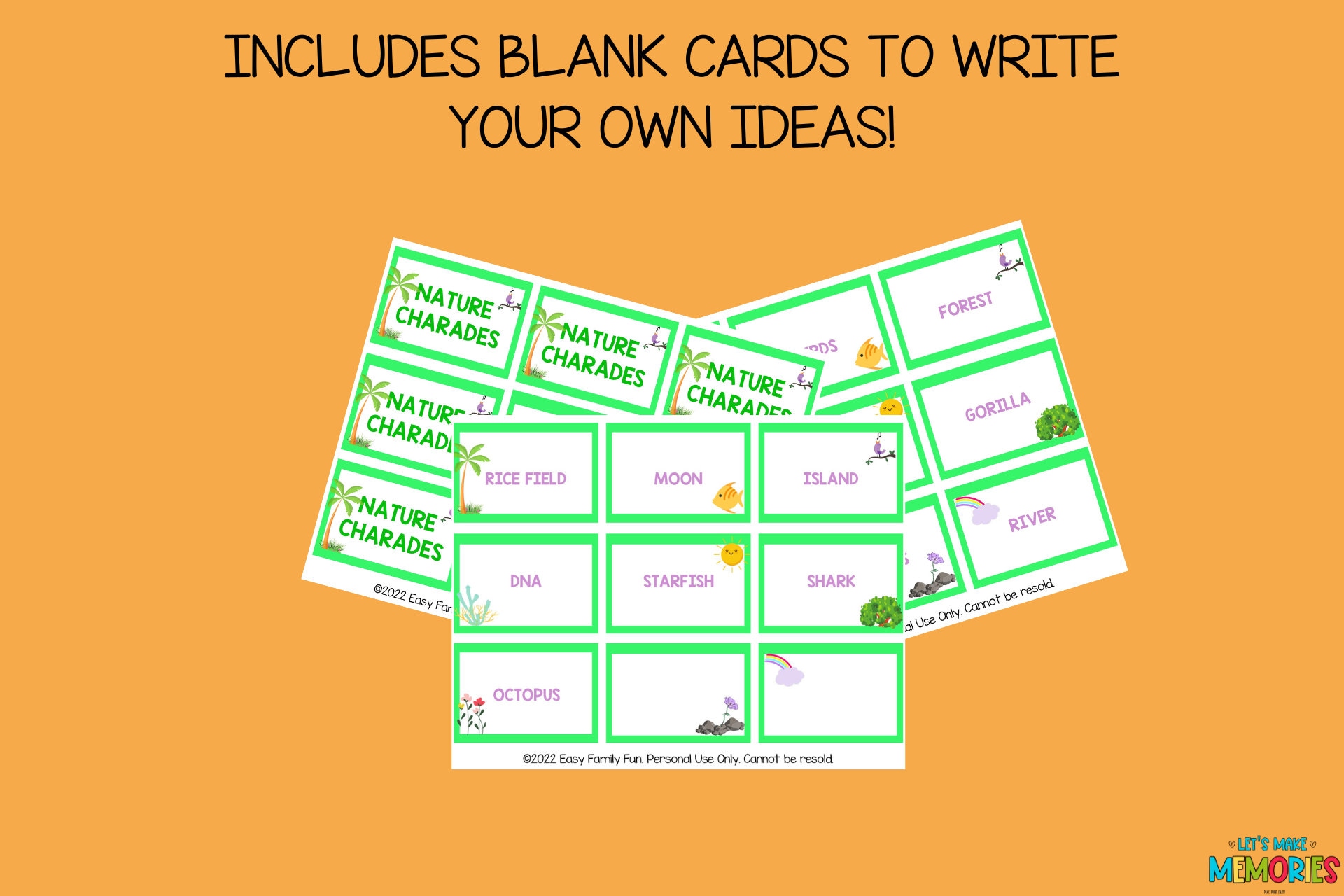 Nature Charades Charades for Kids Nature Charades Printable Charade ...