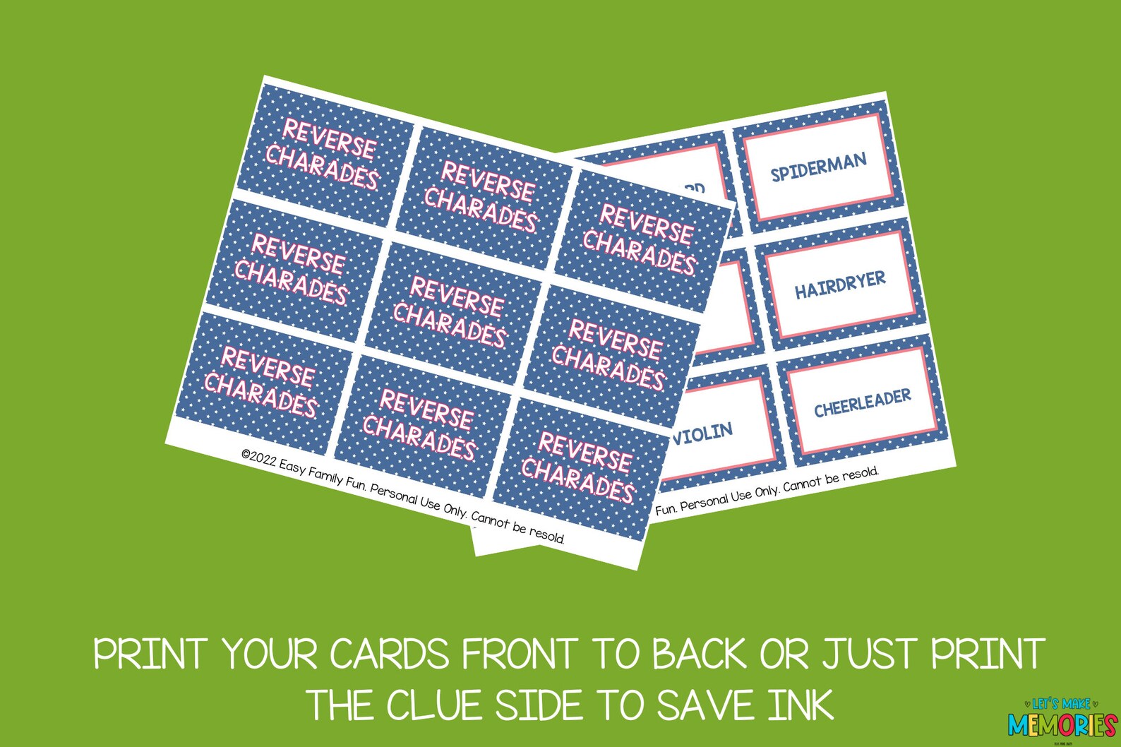 50 Reverse Charades| Charades Games| Charades for Family | Family Fun ...