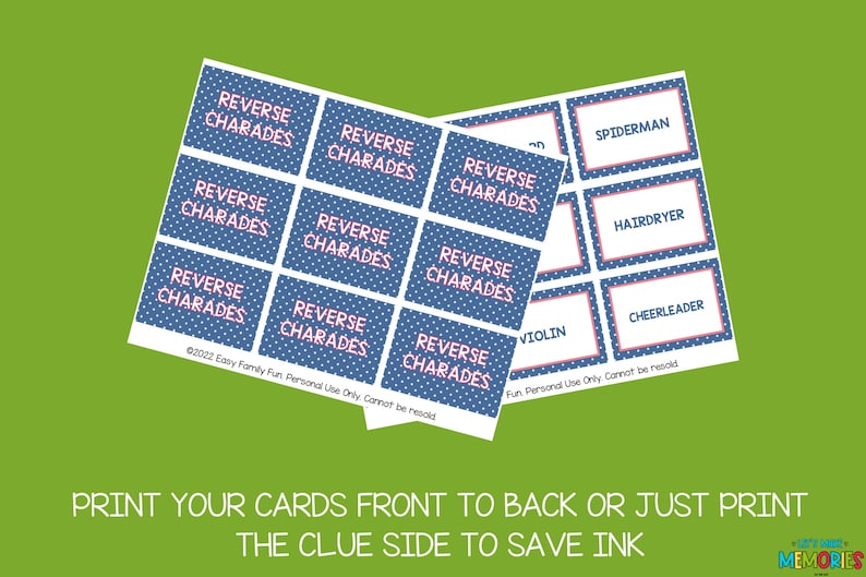 50 Reverse Charades| Charades Games| Charades for Family | Family Fun ...