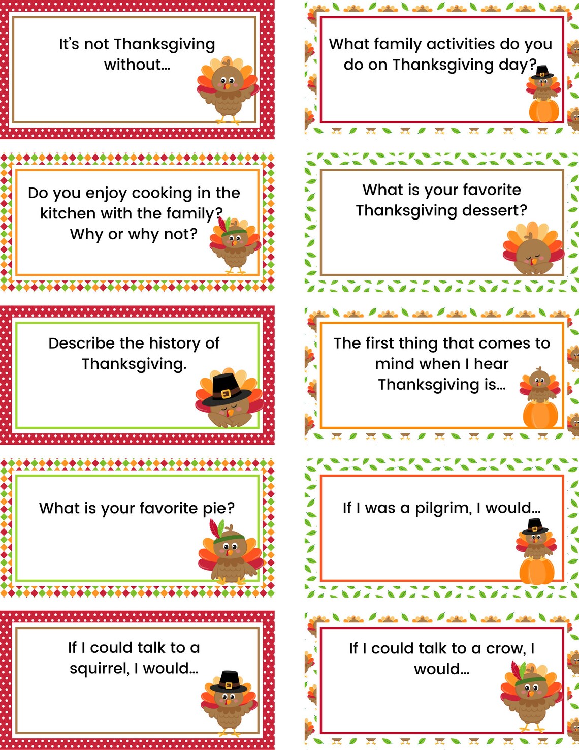 50 Thanksgiving Journal Prompts | Printable Thanksgiving Writing ...