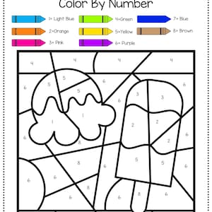 6 Summer Color by Number| Summer-themed Color by Number| Beach ...