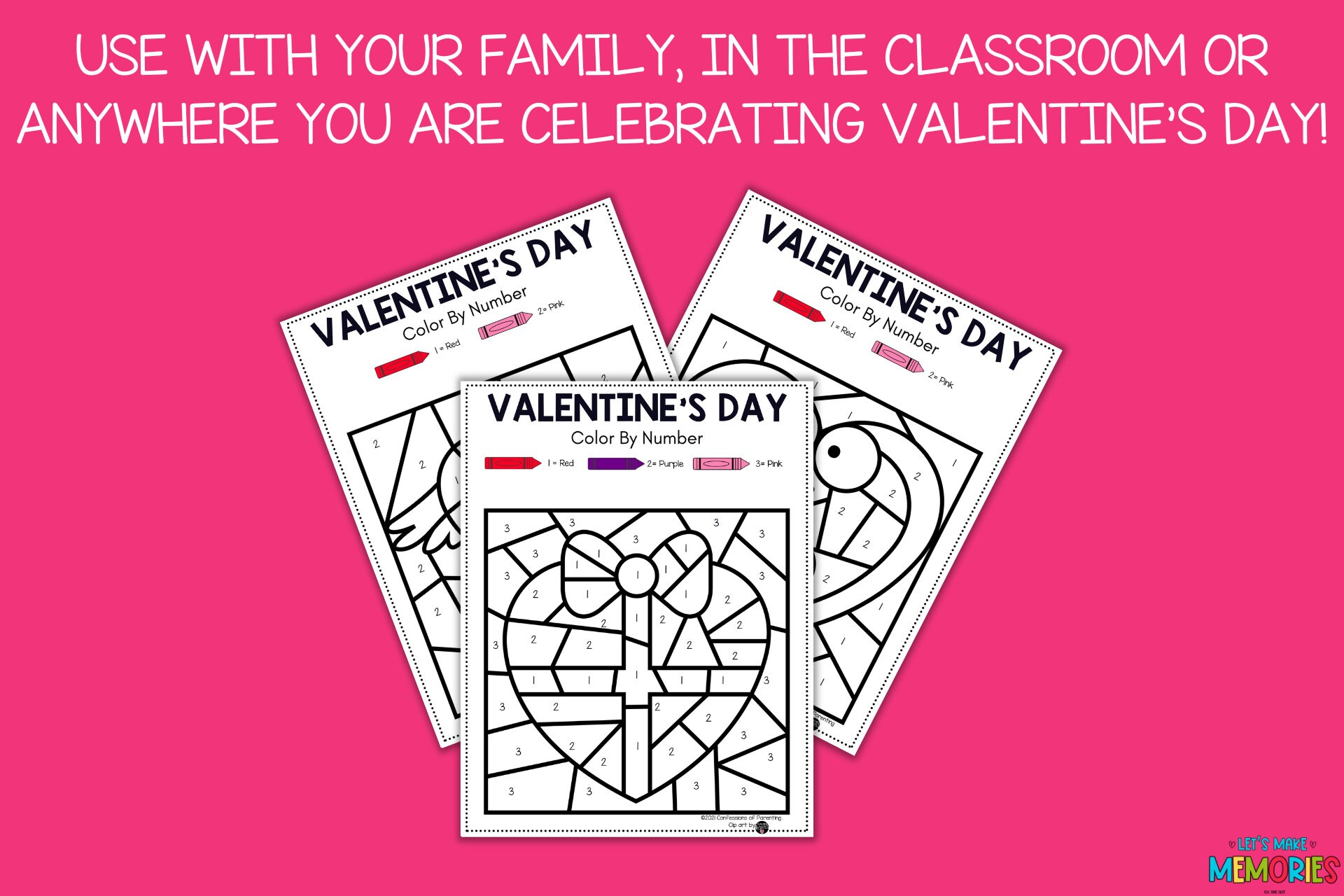 Valentine's Day Color by Number Sheets | Valentines Day Coloring ...