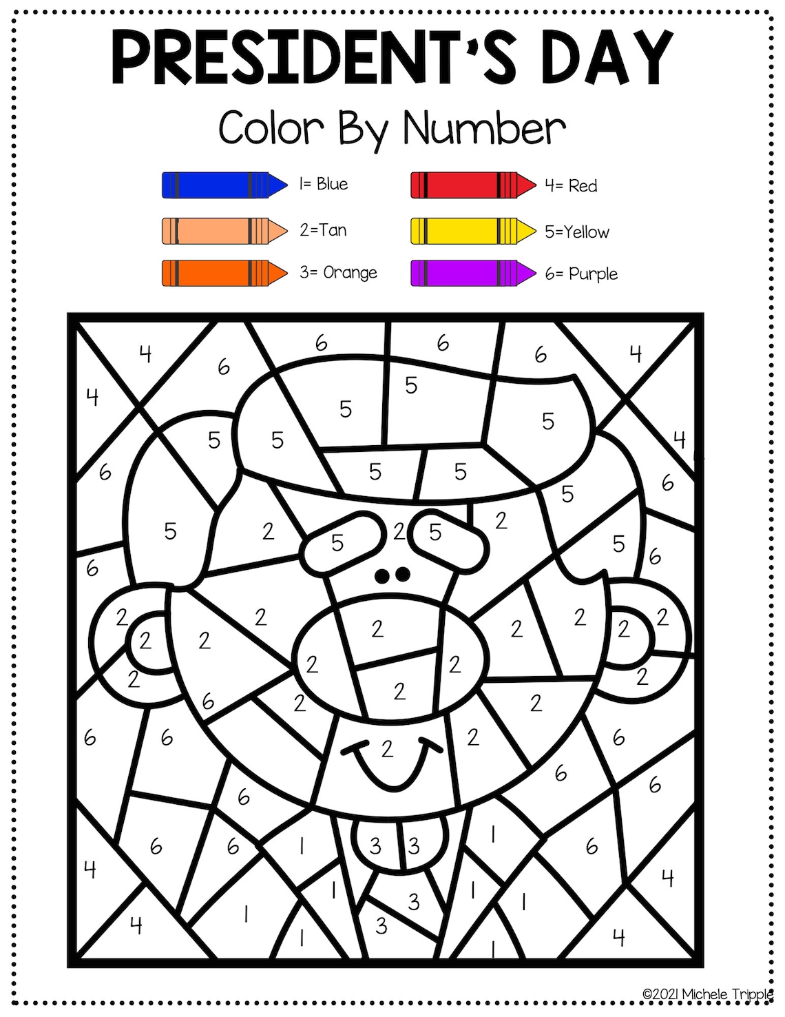 6 President’s Day Color by Number | Patriotic Color by Number ...