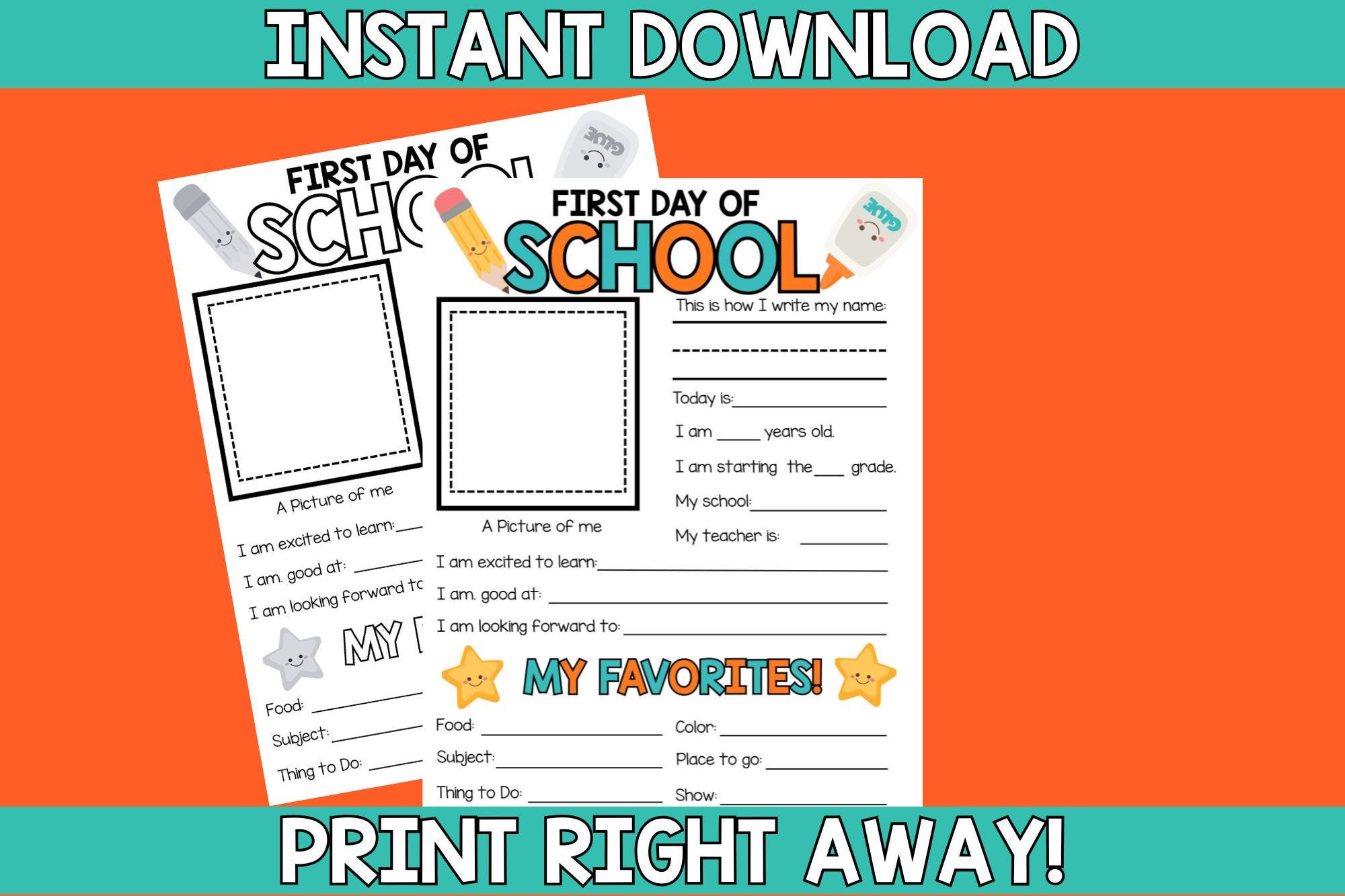 First Day of School Interview Printable | Back to School Interview ...