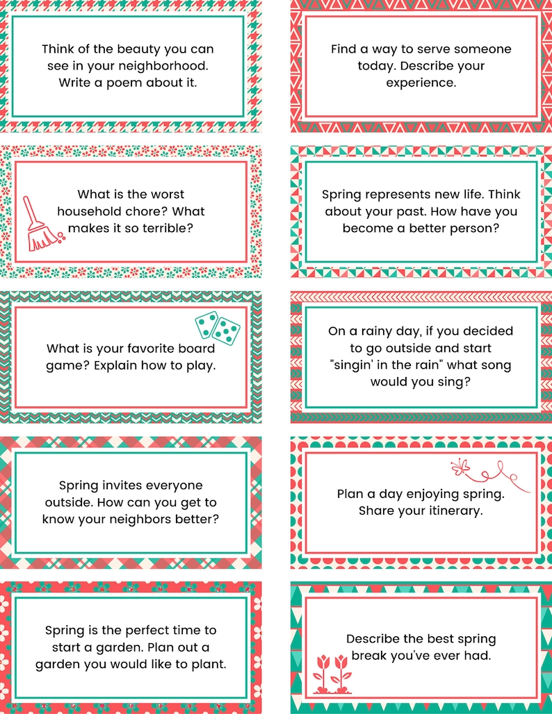50 Spring Journal Prompts | Printable Spring Journaling Activity ...