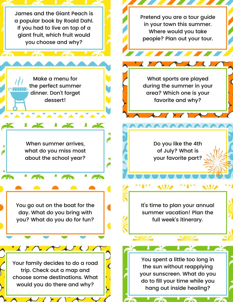 50 Summer Journal Prompts | Printable Summer Writing Prompts | Daily ...