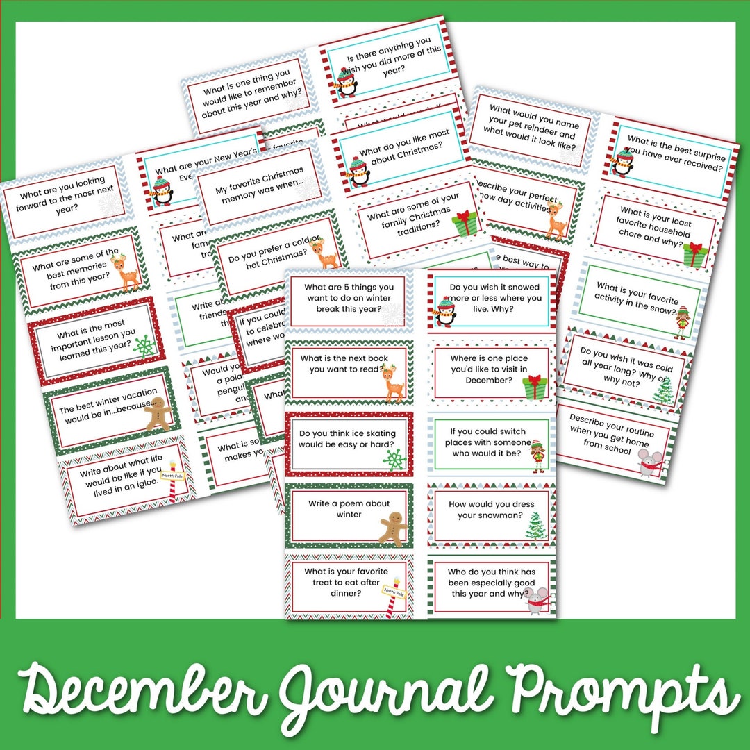 50 December Journal Prompt| Winter Writing Prompt| Christmas & Winter ...