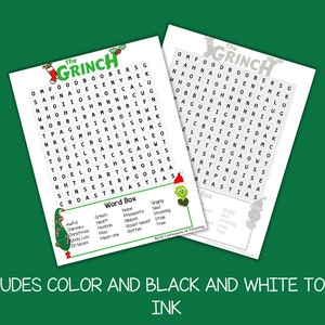 Grinch Word Search | How the Grinch Stole Christmas | Christmas Word ...