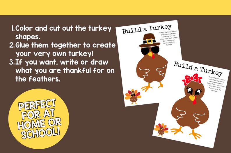 Build A Turkey Kids Craft| Printable Thanksgiving Turkey Craft ...