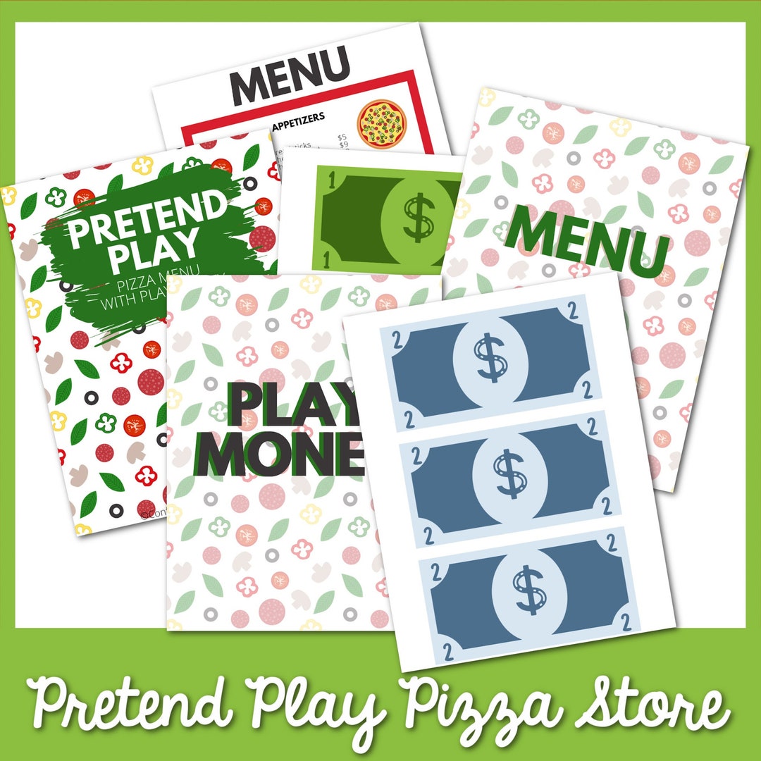 Pretend Play Pizza Shop Printables for Preschoolers Toddlers Homeschool ...