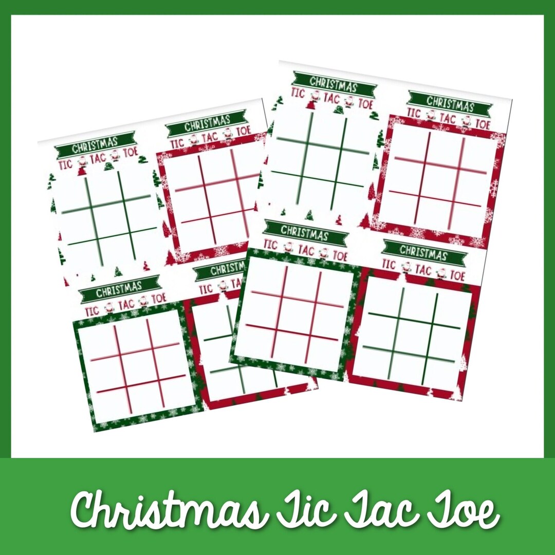 8 Christmas Tic Tac Toe | Printable Christmas Tic Tac Toe | Christmas ...