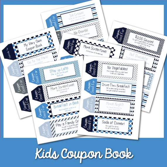 Kids Coupon Book 39 Printable Coupons for Kids Gifts for | Etsy