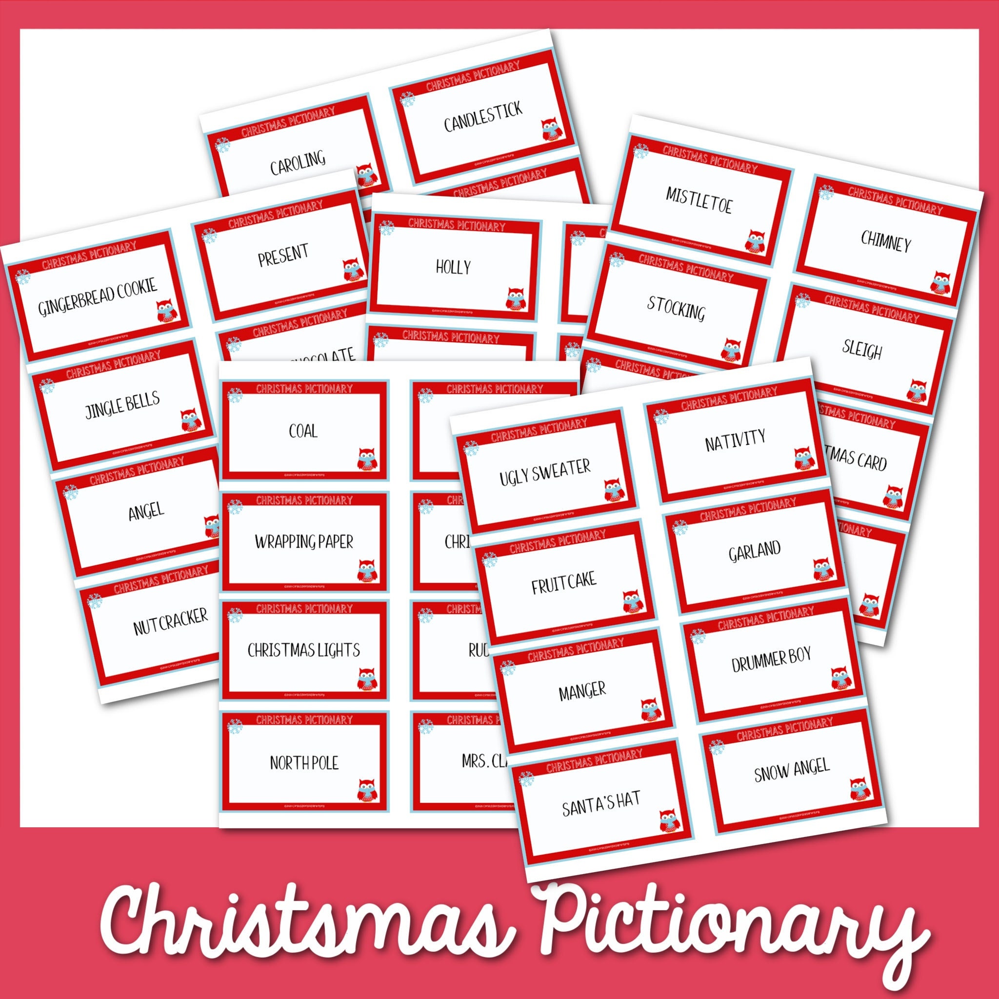 Christmas Pictionary Cards