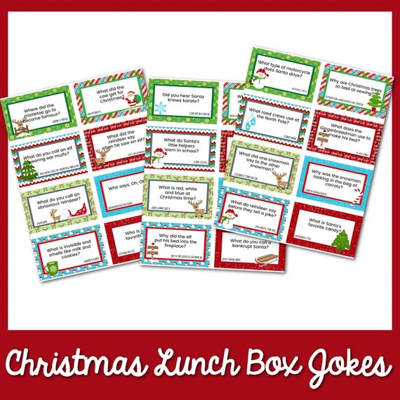 Christmas Lunch Box Jokes | Etsy