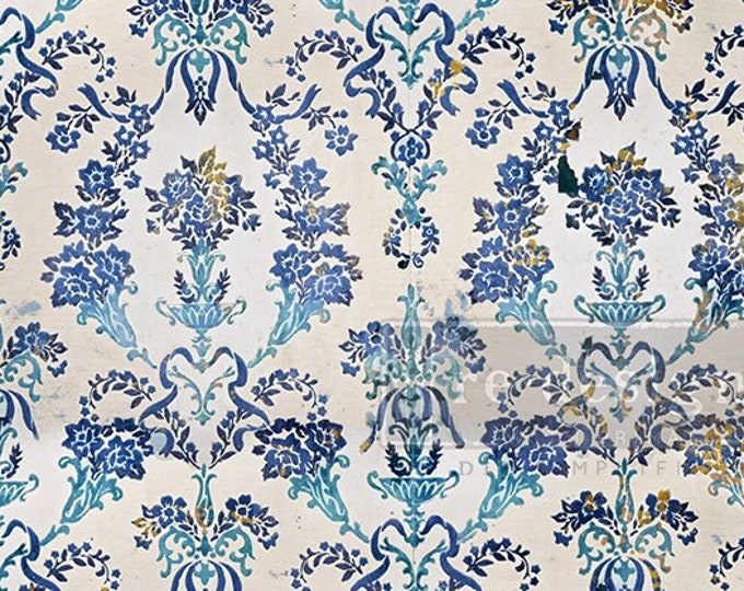 Cobalt Flourish Redesign Decoupage Tissue Paper - 1 Sheet 19" X 30" - Etsy