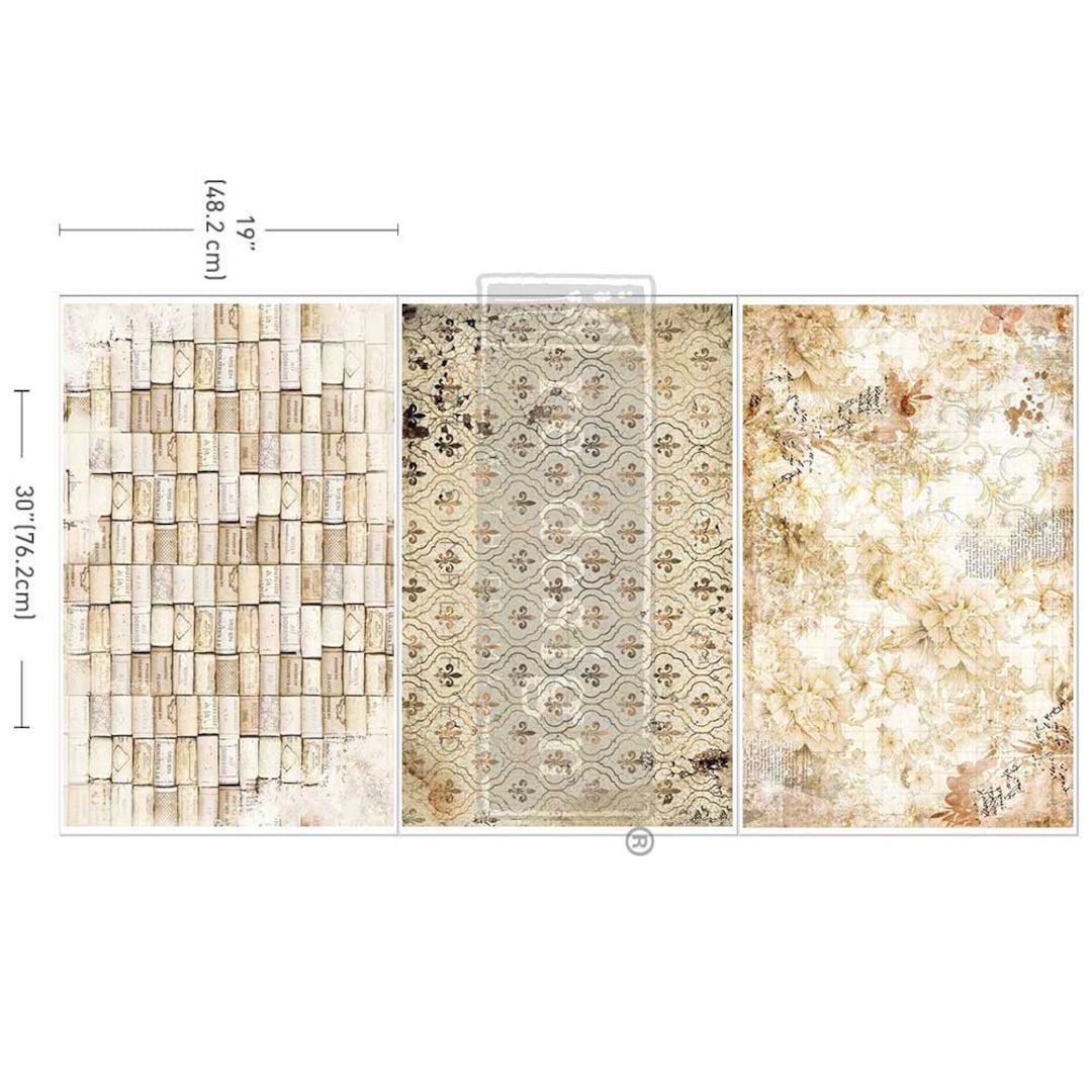 Enchanted Romance Decoupage Paper - Floral, Cork, Fleur-de-lis - 3 Pack ...