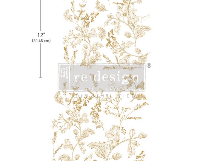 Dainty Blooms Gold Foil Maxi Transfer - Redesign Rub on Transfer ...