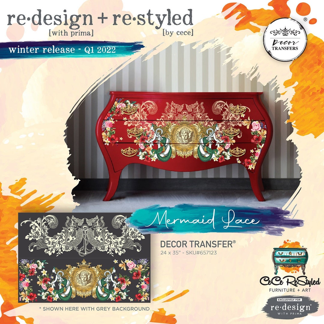 Cece Mermaid Lace Furniture Transfer - Redesign Decor (24" X 35") - Etsy