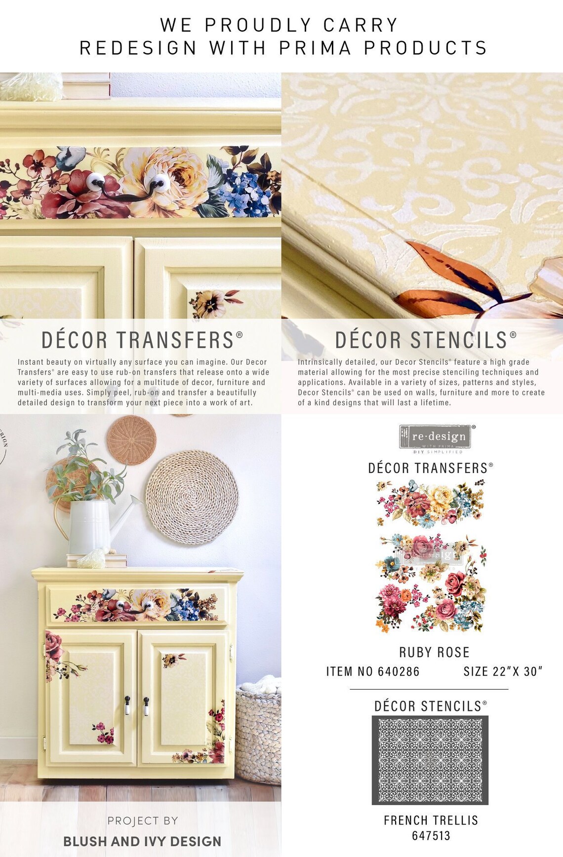 Ruby Rose Redesign Image Transfer Decor Rub on Transfer | Etsy Canada