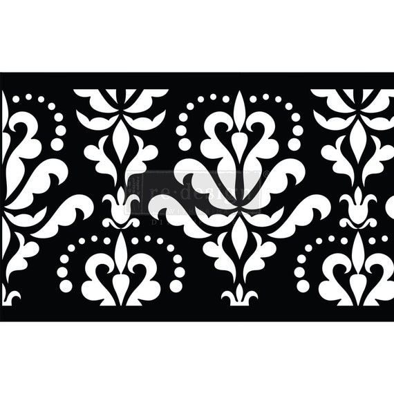 Stick & Style Stencil Damask Flourish Cece Stick and Style - Etsy