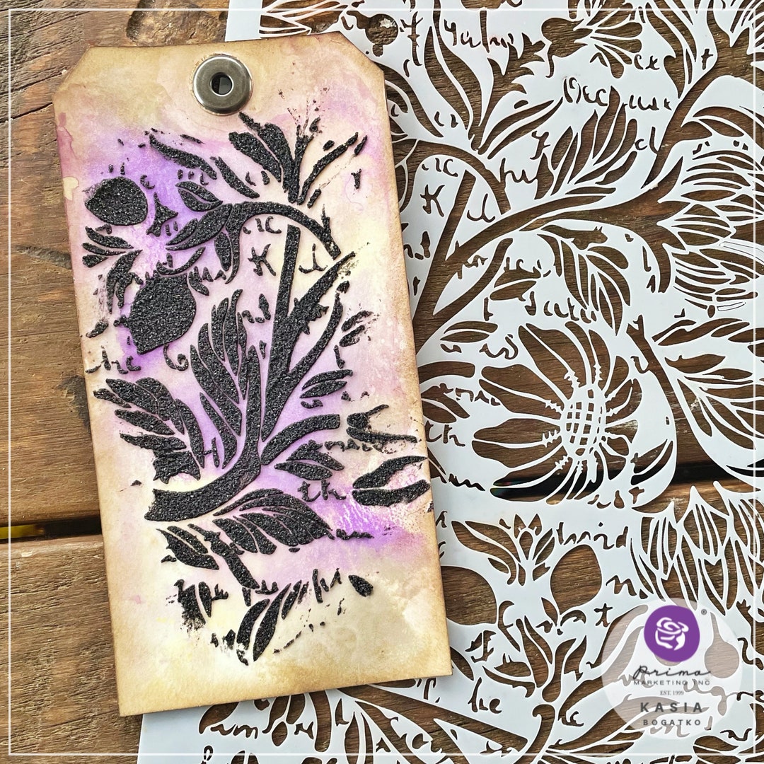 Finnabair Secret Letters Stencil - Mixed Media Furniture Decor (6" X 9 ...