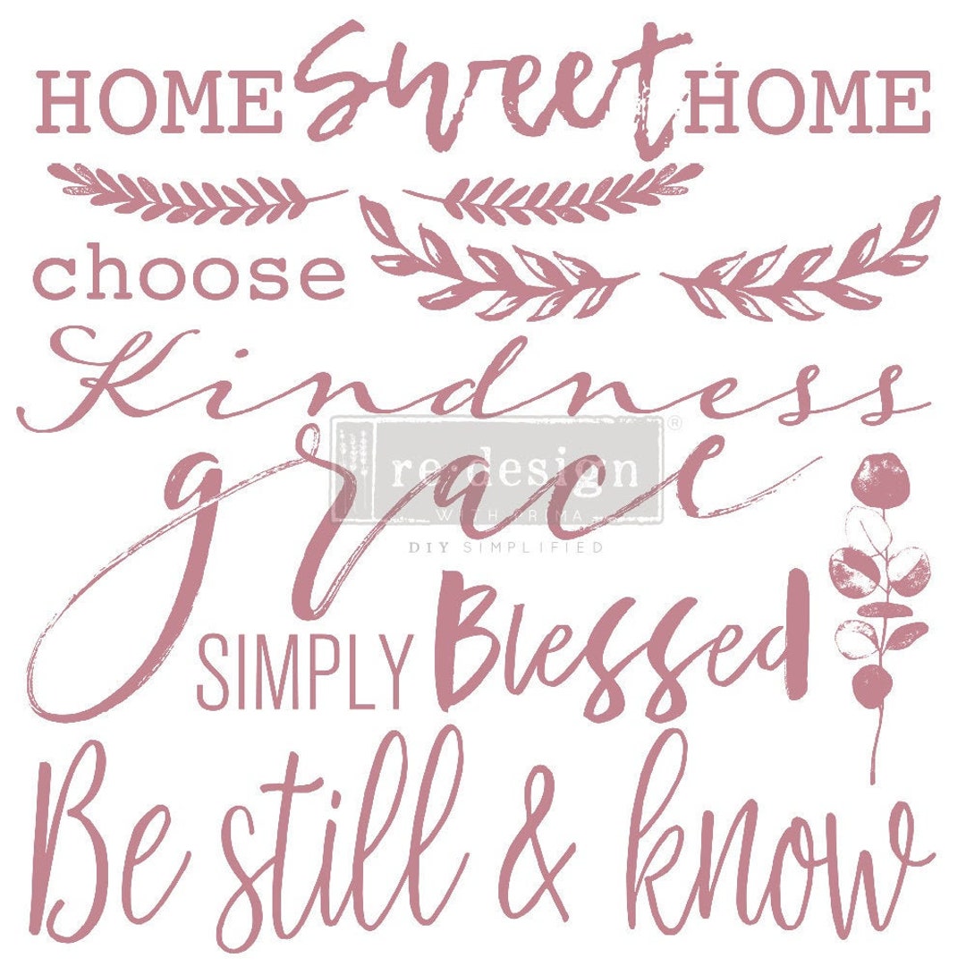 Inspired Words Decor Stamp - Redesign - 12" X 12" - DIY Furniture - Etsy