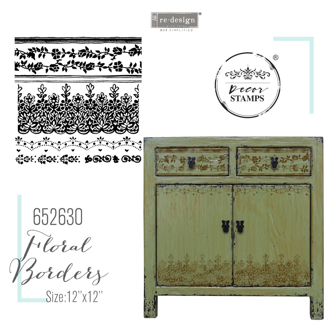 Floral Boarders Stamp -redesign Clearly Aligned Furniture Decor Stamp ...
