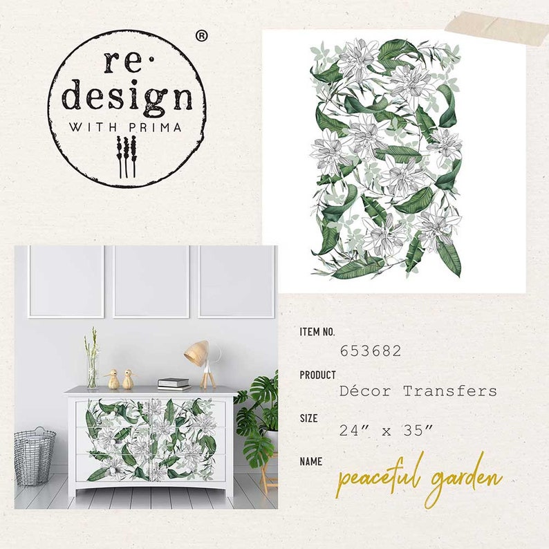 Peaceful Garden Transfer - Redesign Rub on Transfer - Furniture ...
