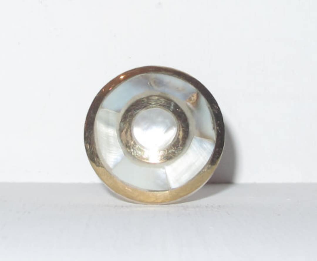 Handmade Mother of Pearl Inlay Knob - Brass Furniture Hardware - Etsy
