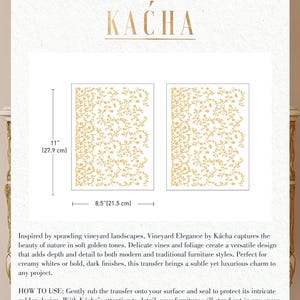 Golden Serenade Gold Foil Middy Decor Transfer -rub on Decor Image ...