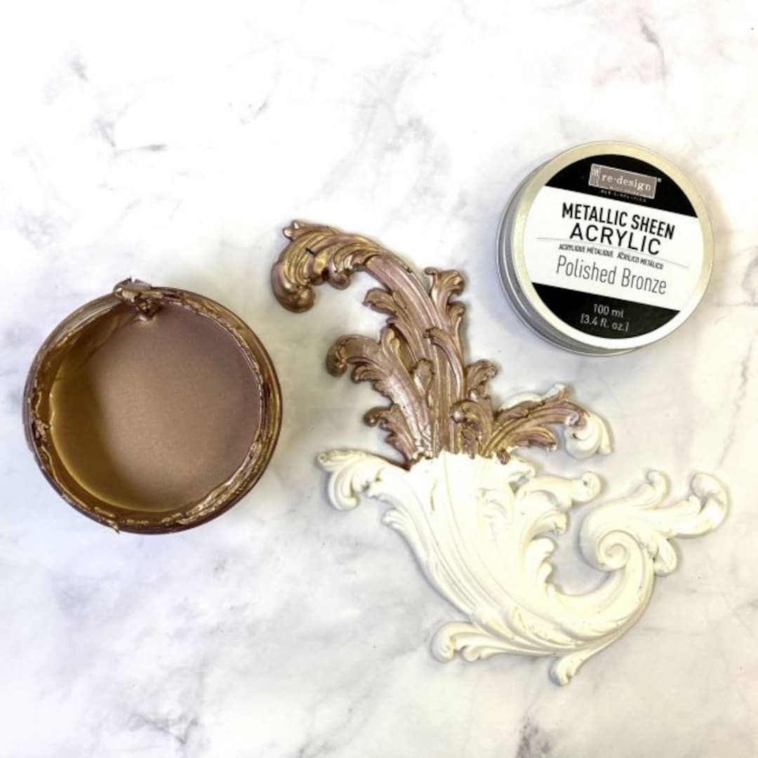 Polished Bronze Acrylic Metallic Sheen Paint - Redesign Metallic Decor ...