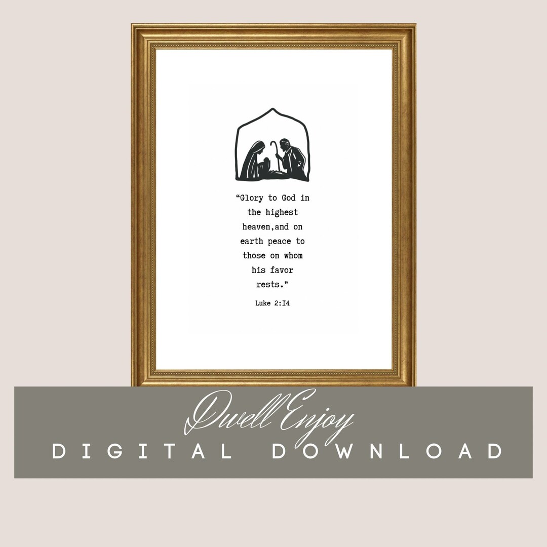 Nativity Printable Art, Manger Print, Christmas Printable, Minimal ...