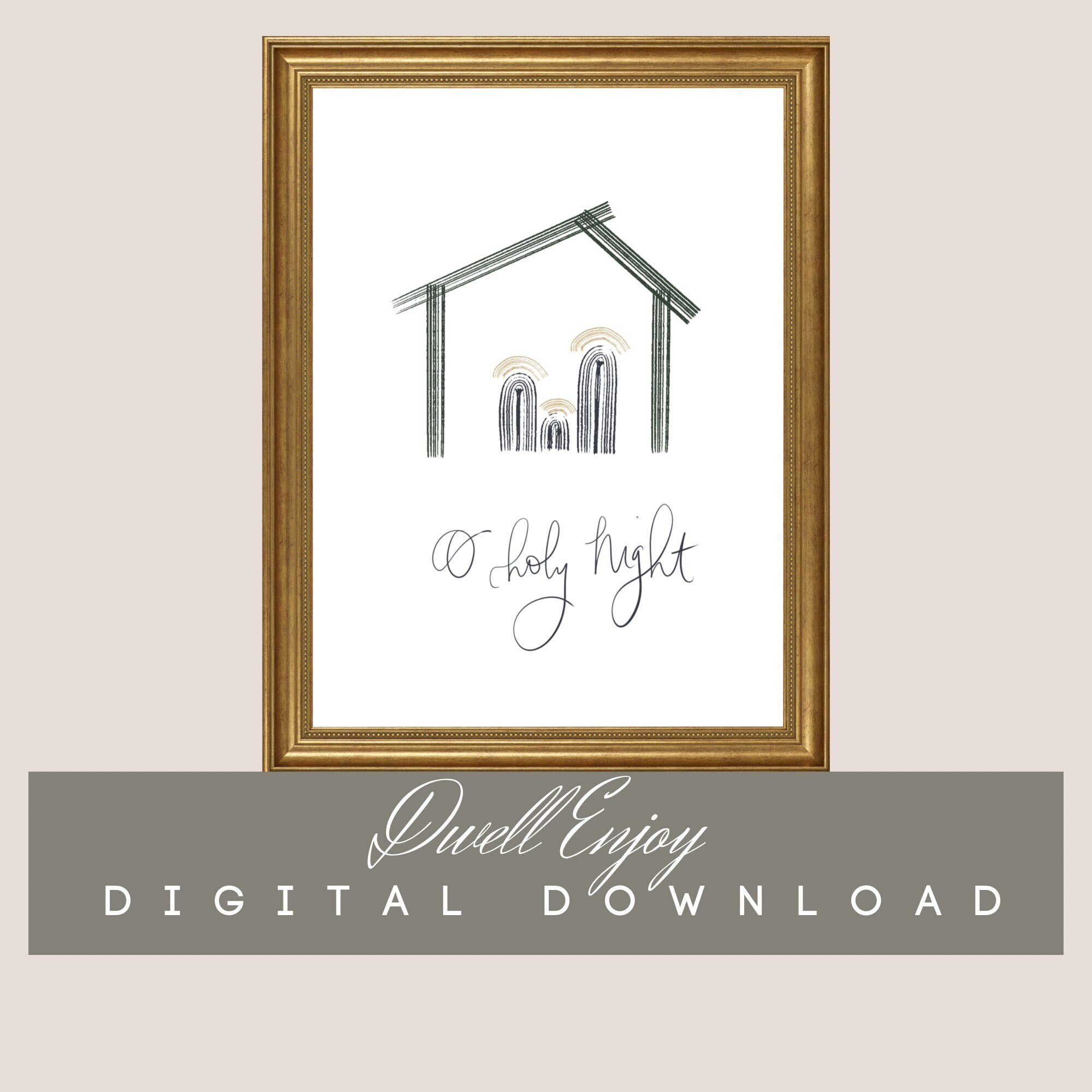 O Holy Night, Nativity Art Printable, Minimalist Nativity, Christmas ...