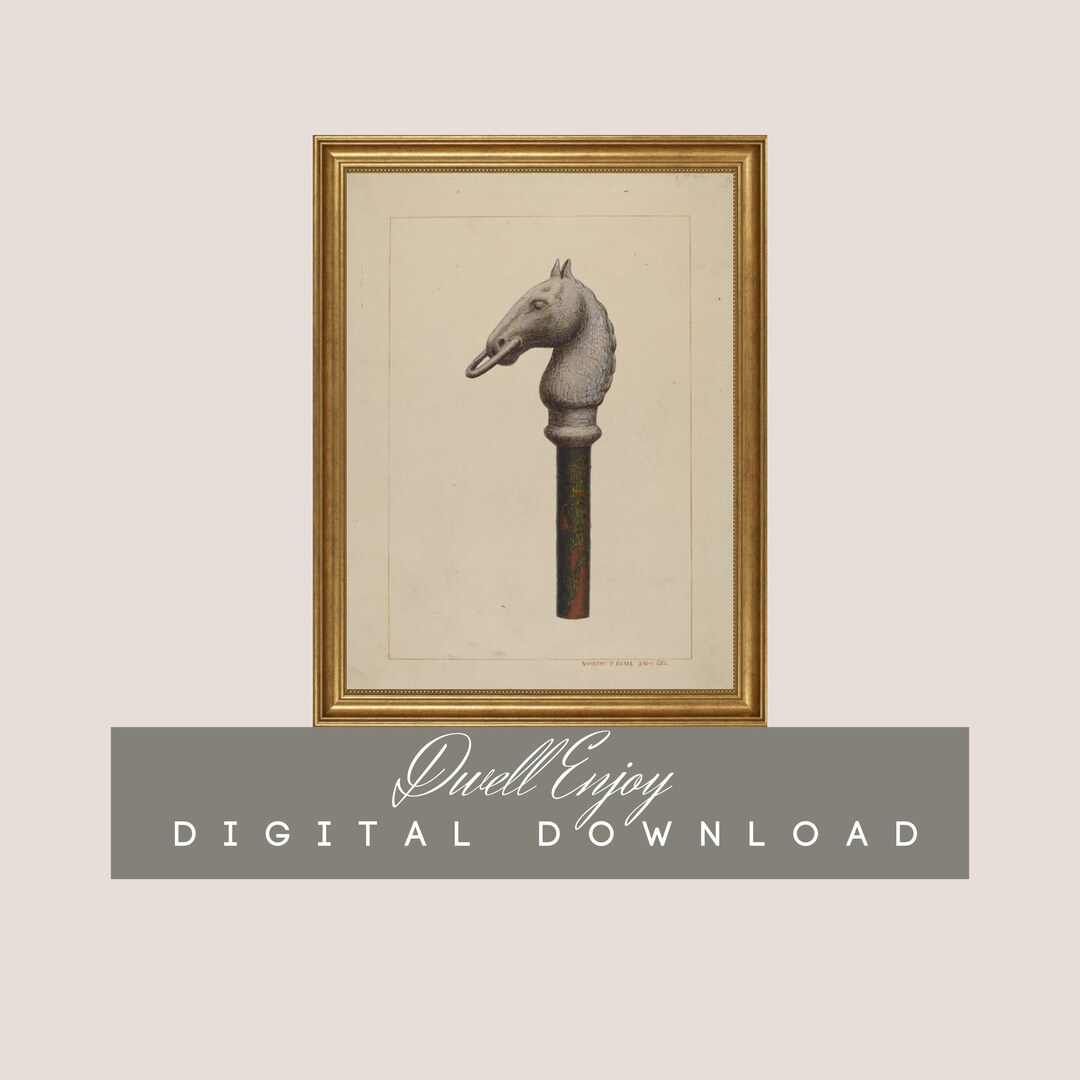 Vintage Hitching Post, Gallery Wall Print, Digital Download, Vintage ...