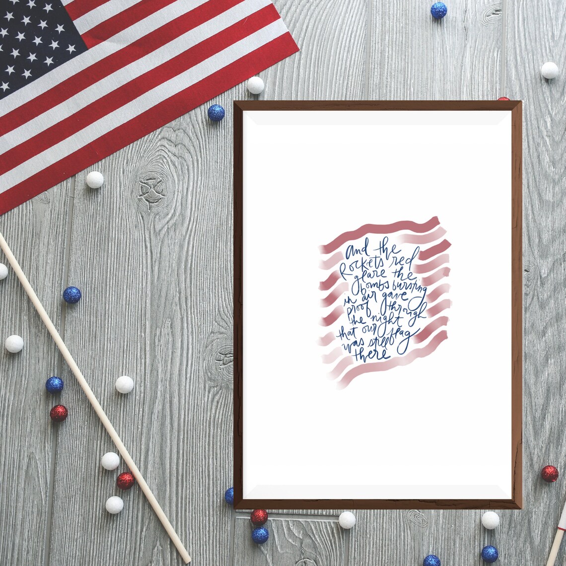 Patriotic Printable, Red White and Blue, Memorial Day, USA Art ...